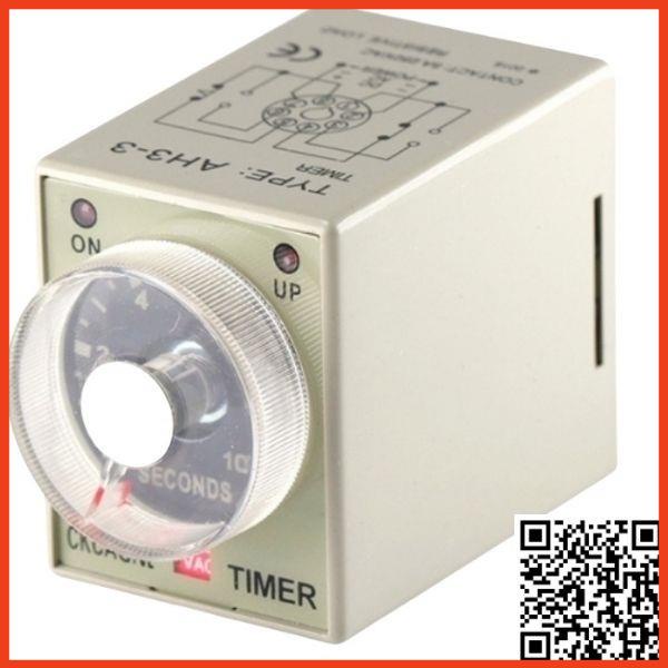 Timer cơ AH3-3 rơ le thời gian 8 chân tròn điện áp 220VAC tặng kèm chân đế PF083A | Shopee Việt Nam