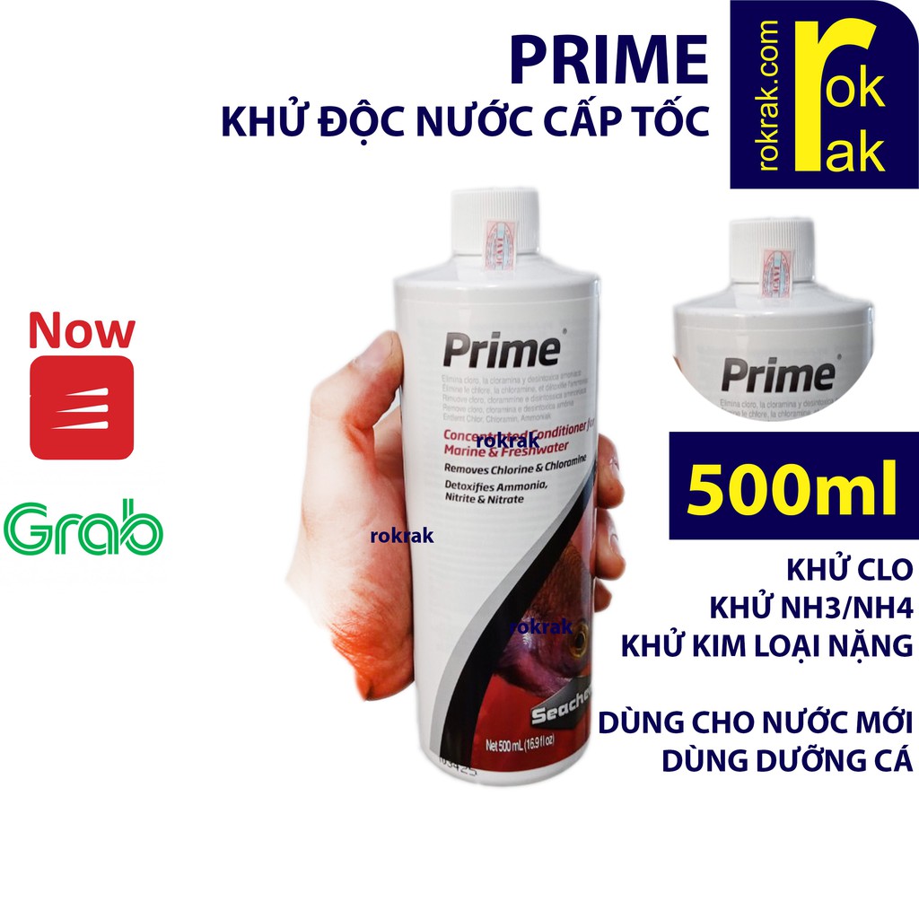 Seachem Prime 500 ML (CHAI 500ML NGUYÊN CÓ TEM) Dung dịch khử nước TOÀN ...