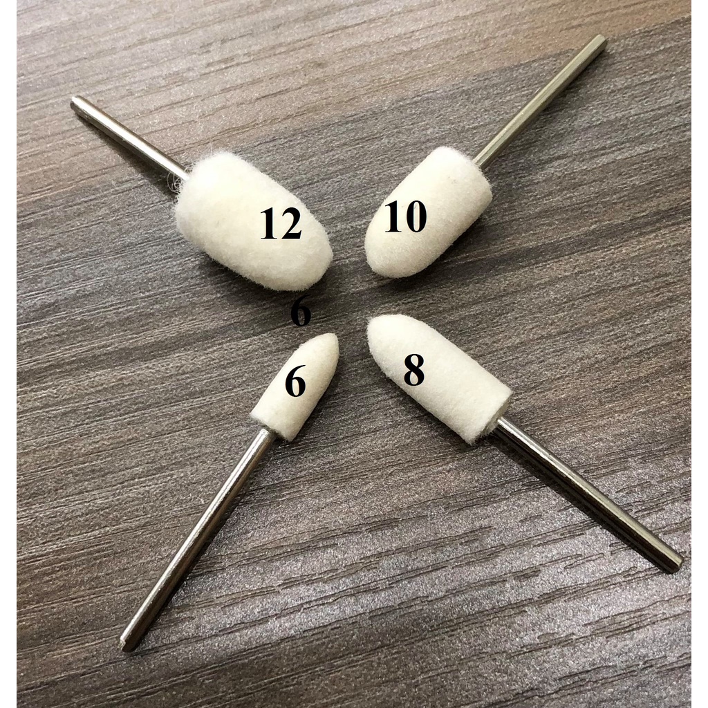 Combo 5 cái Chổi Đánh bóng bằng nỉ trắng hình viên đạn kèm cốt gắn 2 ...