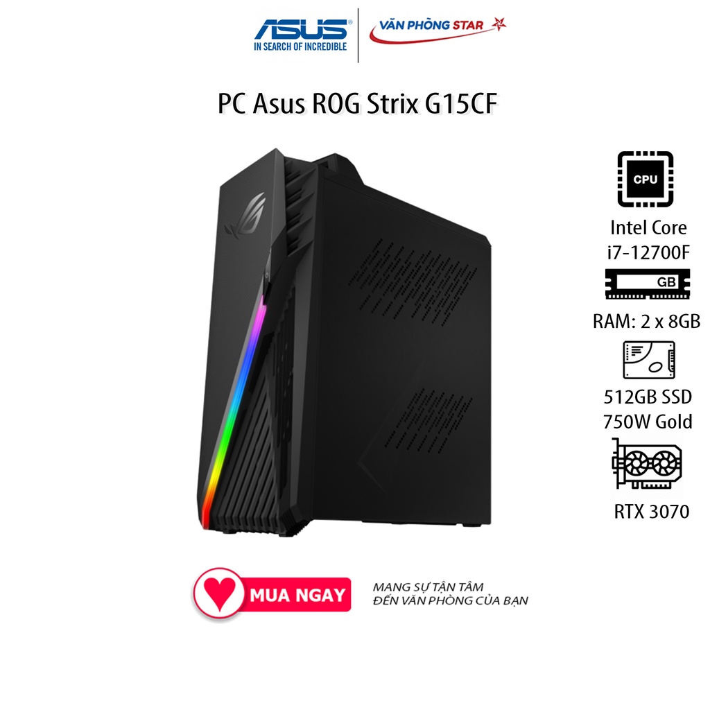 PC Asus ROG Strix G15CF (i7-12700F/16GB RAM/512GB SSD/RTX3070/WL+BT/Win ...