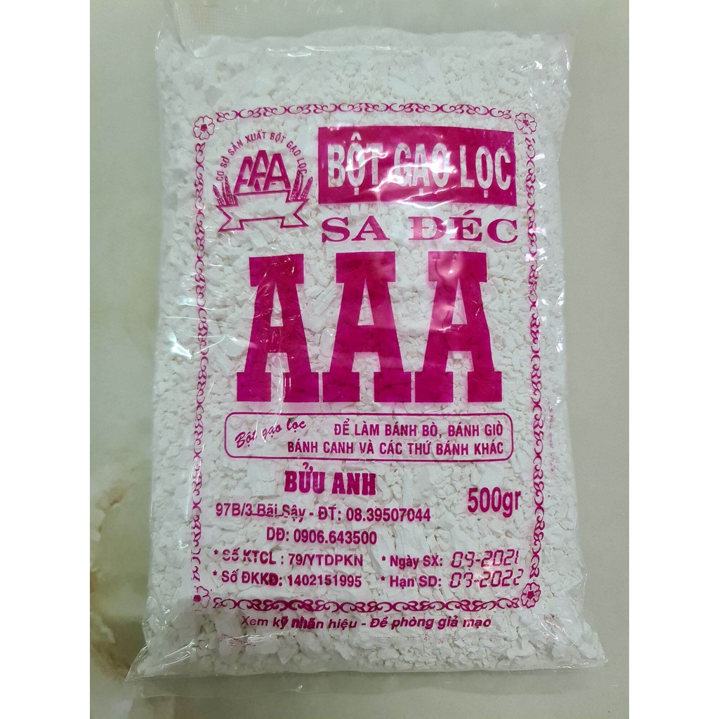 Bột gạo lọc Sa Đéc hiệu AAA, 1 gói 500g | Shopee Việt Nam