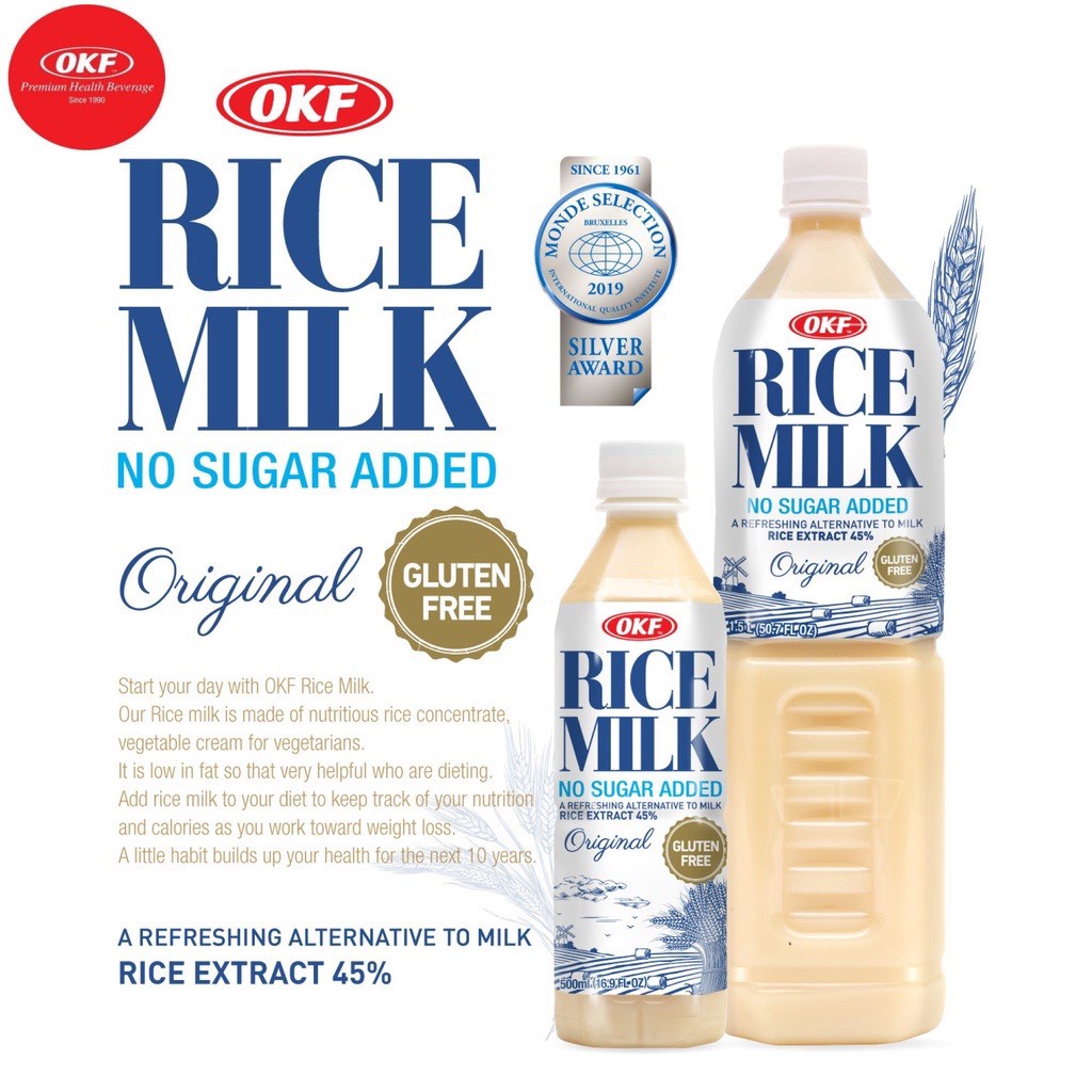 Nước gạo không đường RICE MILK OKF Hàn Quốc 500ml-1,5lít | Shopee Việt Nam