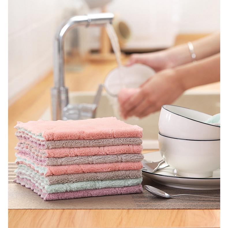 khăn lau tay 2 mặt siêu thấm kích thước 15x20cm | Shopee Việt Nam