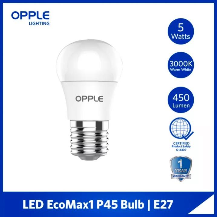 Đèn LED OPPLE EcoMax 1 Bulb P45 E27 5W - Chính Hãng | Shopee Việt Nam