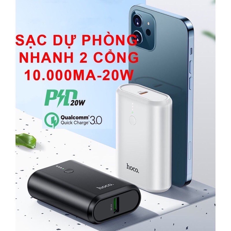 Pin Sạc Dự Phòng Hoco Q3 10.000mAh Sạc Nhanh 20W Dùng Cho Các Dòng Điện Thoại, Iphone, Ipad ...
