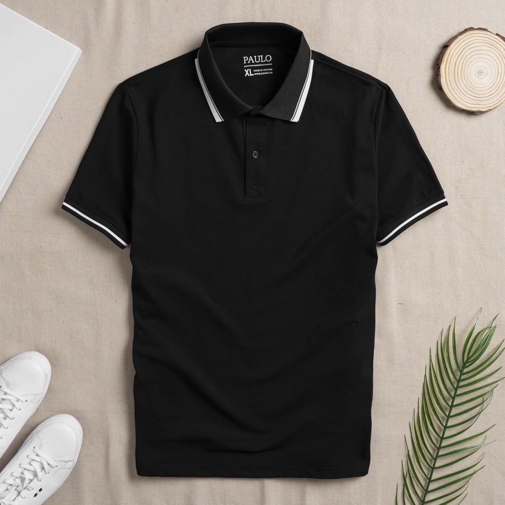 POLO PAULO BASIC VẢI CVC CAO CẤP SỌC CỔ | Shopee Việt Nam