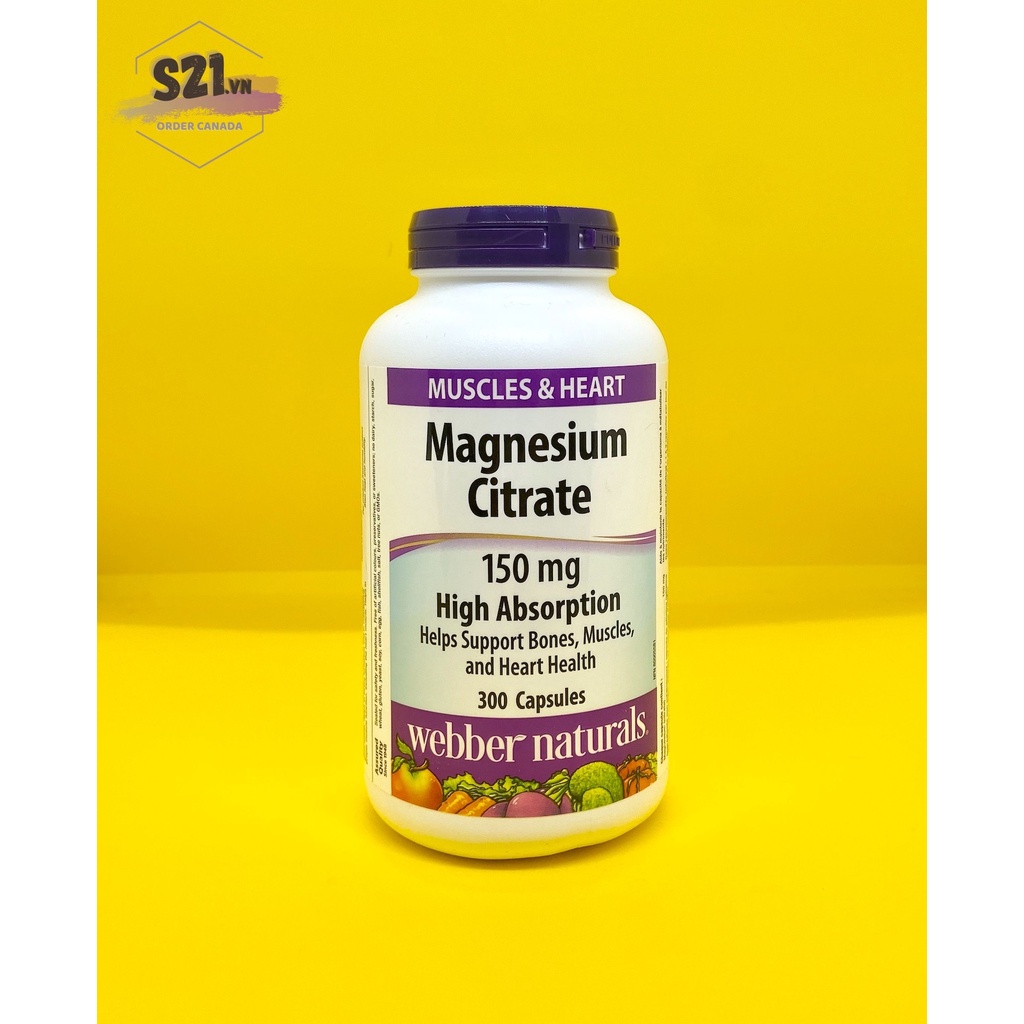 Viên Uống Webber Naturals Magnesium Citrate 150mg 300 Viên | Shopee ...