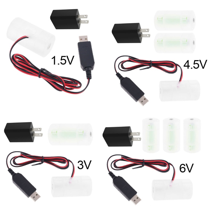 R * 1 5V 3V 4 5V 6V LR20 D Cell Eliminator với phích cắm US Bộ chuyển đổi nguồn USB Thay thế 1 ...