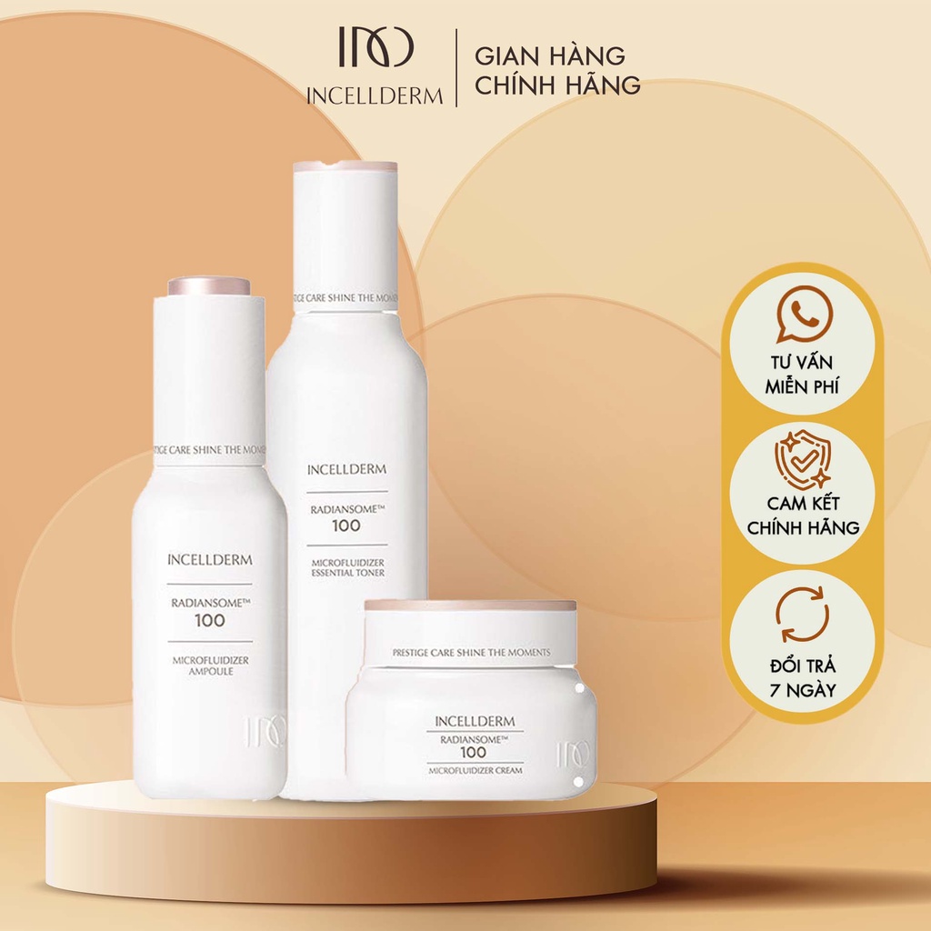Combo trẻ hoá Incellderm Radiansome 100 Microfluidizer giúp da căng bóng, giảm nhăn - IVN011 ...