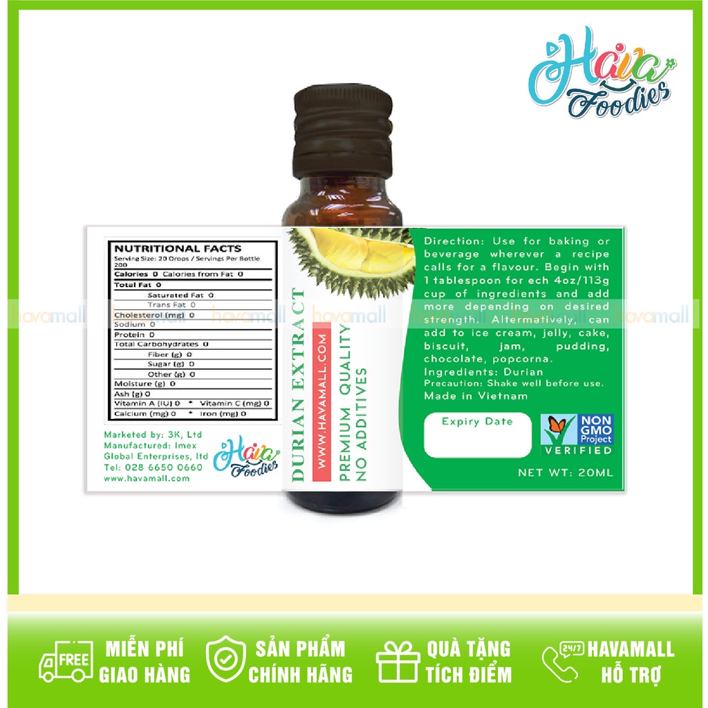 [HÀNG CHÍNH HÃNG] Tinh Chất Hương Sầu Riêng 20ml - Durian Extract ...