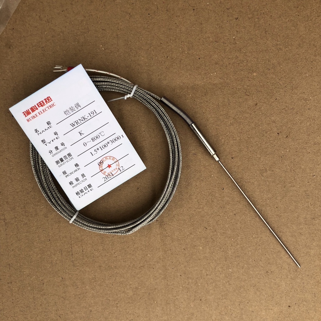 (HÀNG SẴN KHO) Dây cảm biến nhiệt, can nhiệt K model WRNK-191 đầu dò phi 1.5*100m dài 2M, 3M ...