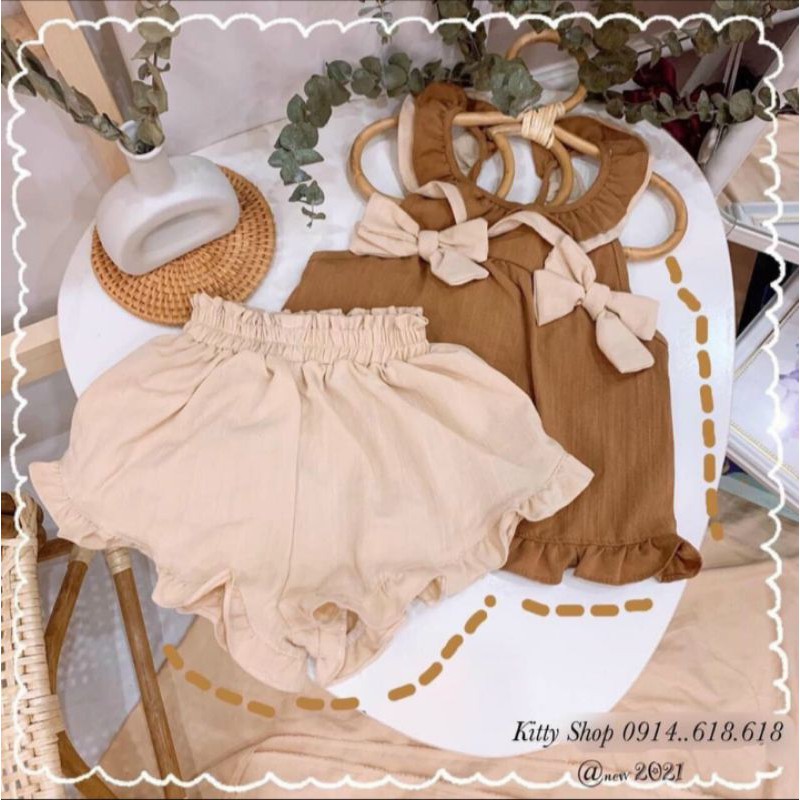 Bộ sét đũi hàn bé gái size 8-19kg | Shopee Việt Nam