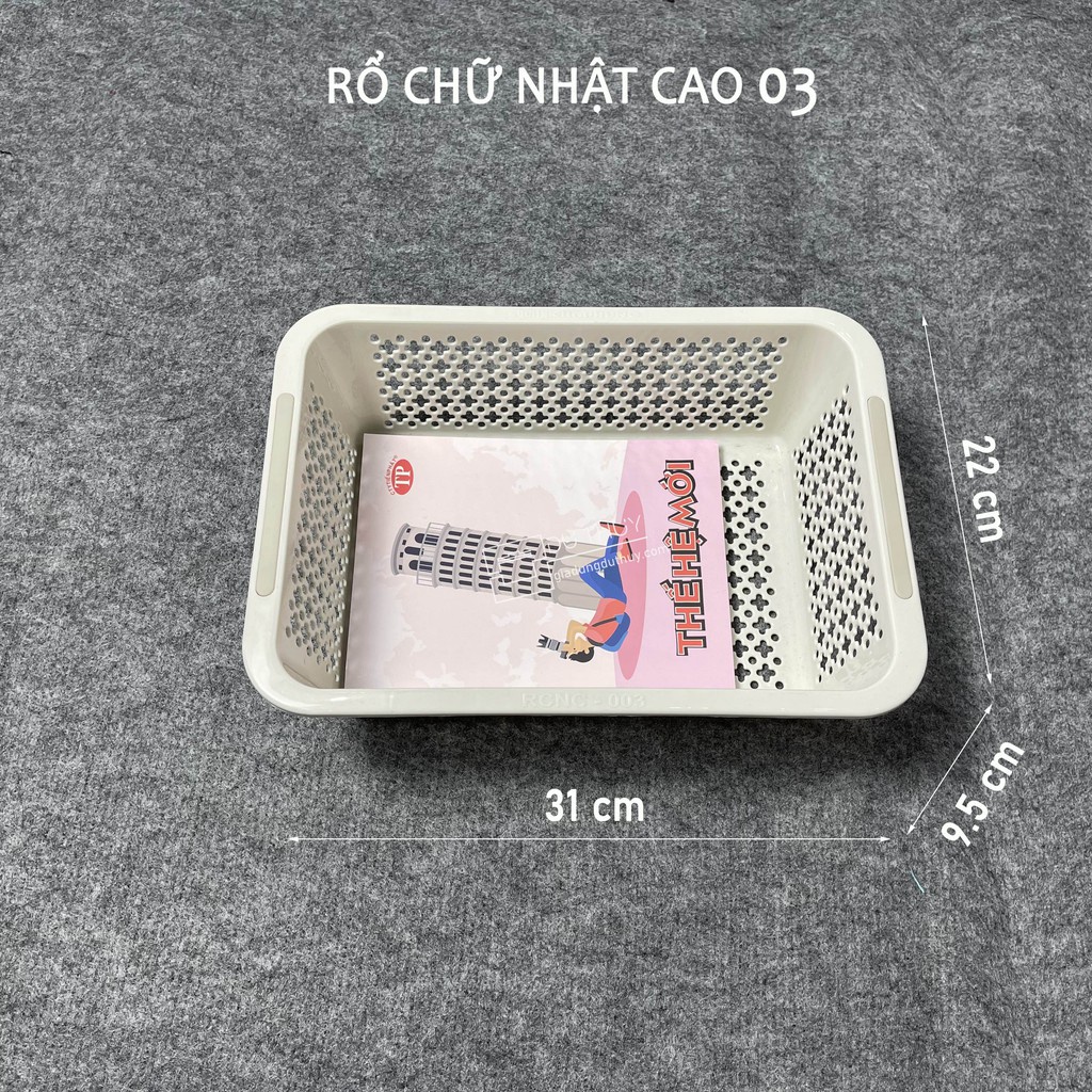 Rổ nhựa chữ nhật cao cấp màu pastel Hàn Quốc, nhựa nguyên sinh kháng ...