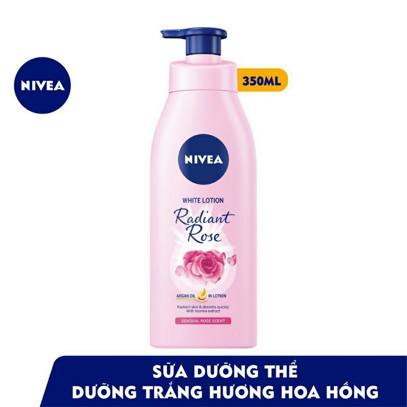 Sữa dưỡng thể dưỡng trắng da Nivea Radiant Rose (350ml) [HSD: 01/2024 ...