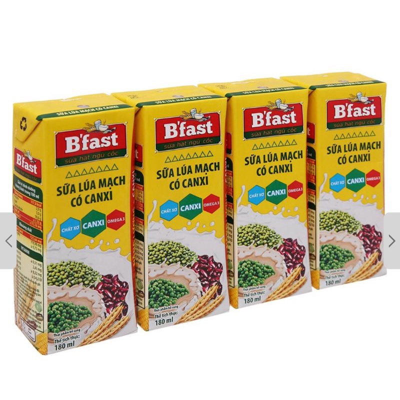 Lốc 4 hộp sữa lúa mạch BFAST 180ml | Shopee Việt Nam