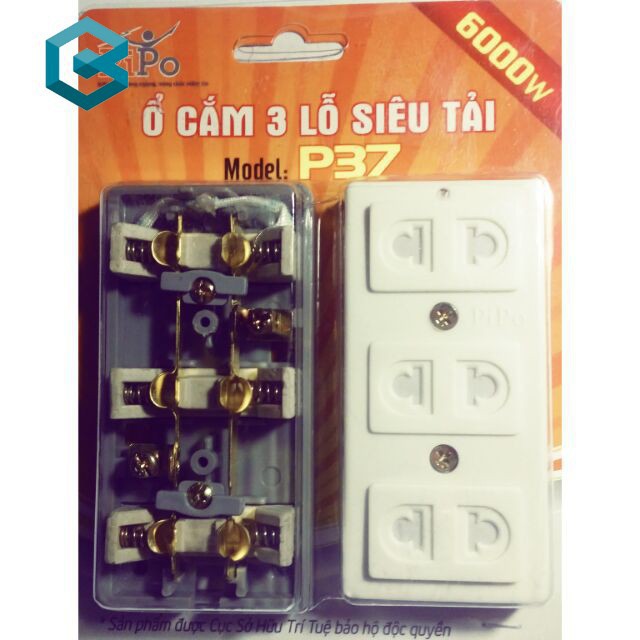 Ổ cắm 3 lỗ P37 siêu chịu tải 6000W | Shopee Việt Nam