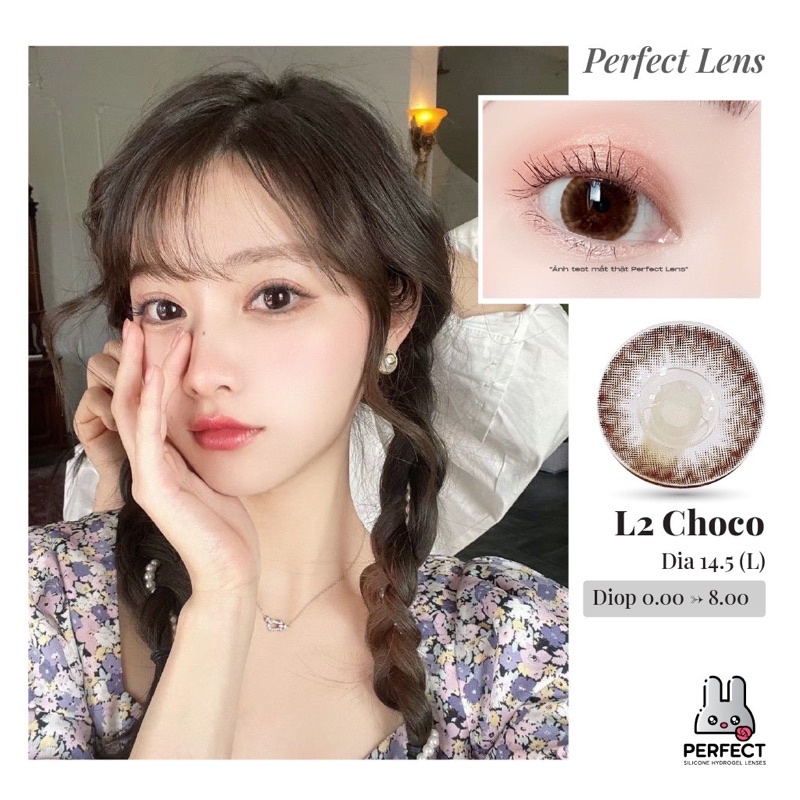 Giá 1 Đôi - Lens Ảnh Mắt Thật, L2 Choco Perfect Lens, dia 14.5, kính áp ...