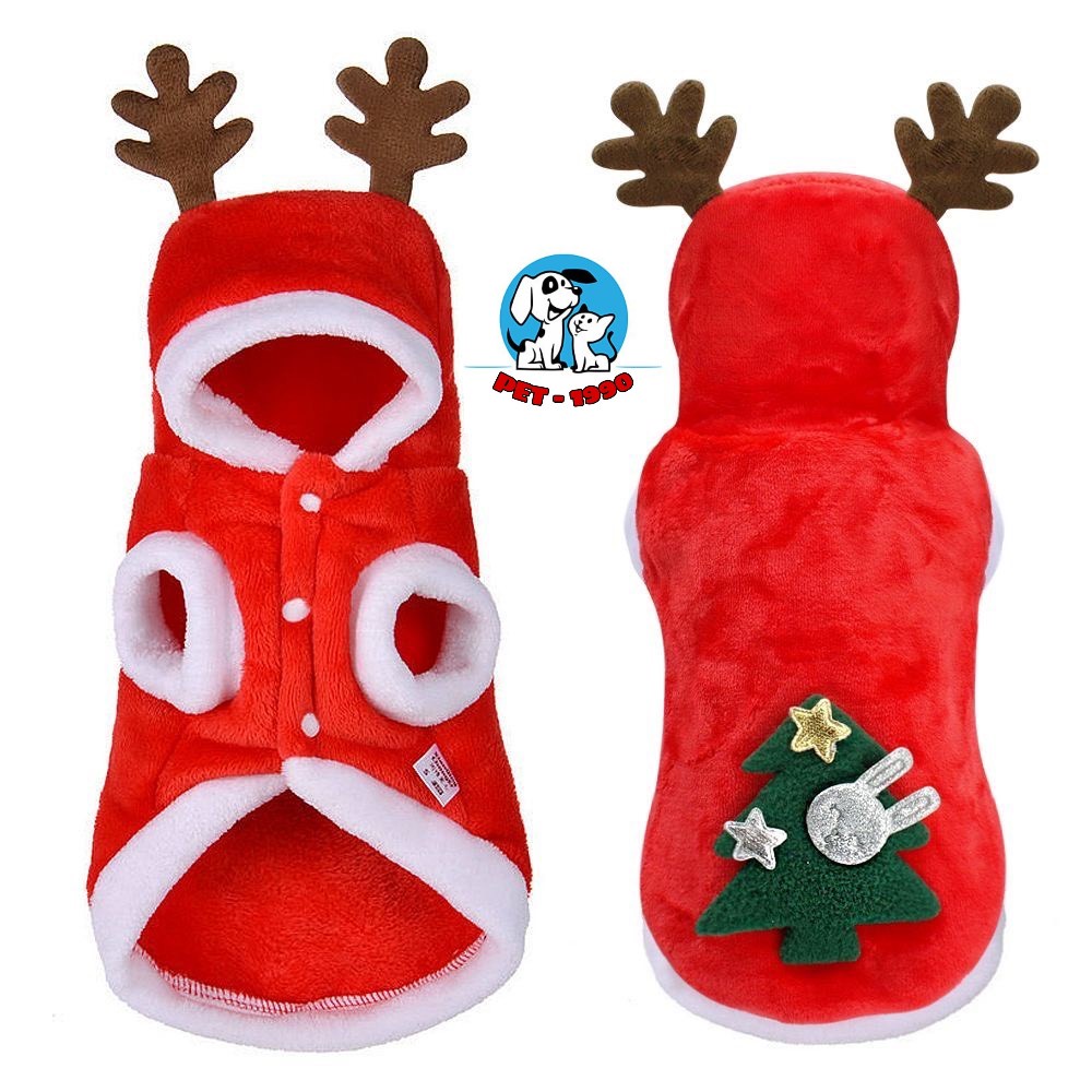 Áo Noel Chó Mèo Thú Cưng Hoạ Tiết Hình Cây Thông Giáng Sinh Có Mũ Siêu Đẹp - Áo Noel Thú Cưng ...
