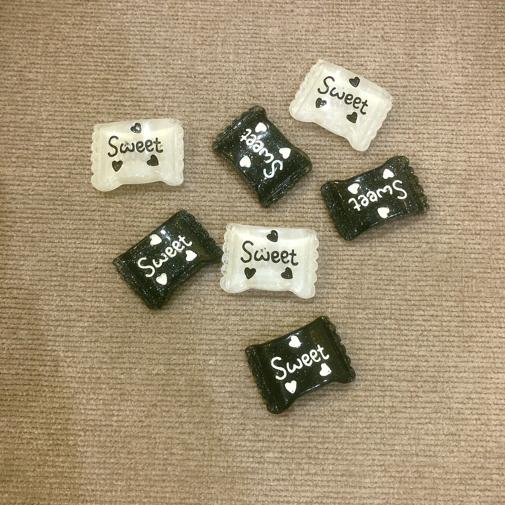 STICKER / JIBITZ/ CHARM 010 KẸO SWEET TRẮNG ĐEN TRANG TRÍ DÉP SỤC ...