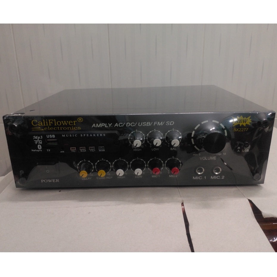 Amply mini CaliFlower Bx2277 DC 12V, AC 220V, USB, FM, SD,có Bluetooth ...