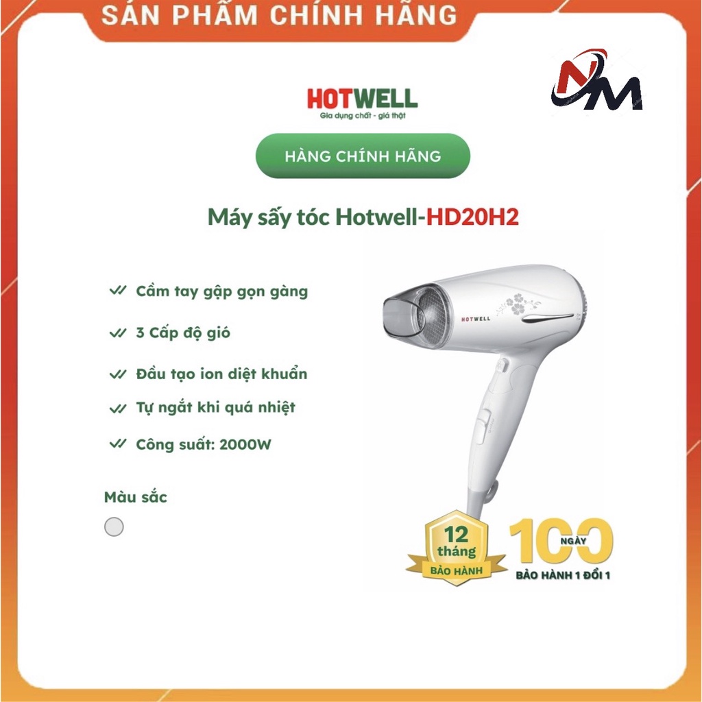 Máy sấy tóc Hotwell HD20H2 - Hàng chính hãng, full hộp , nguyên seal ...