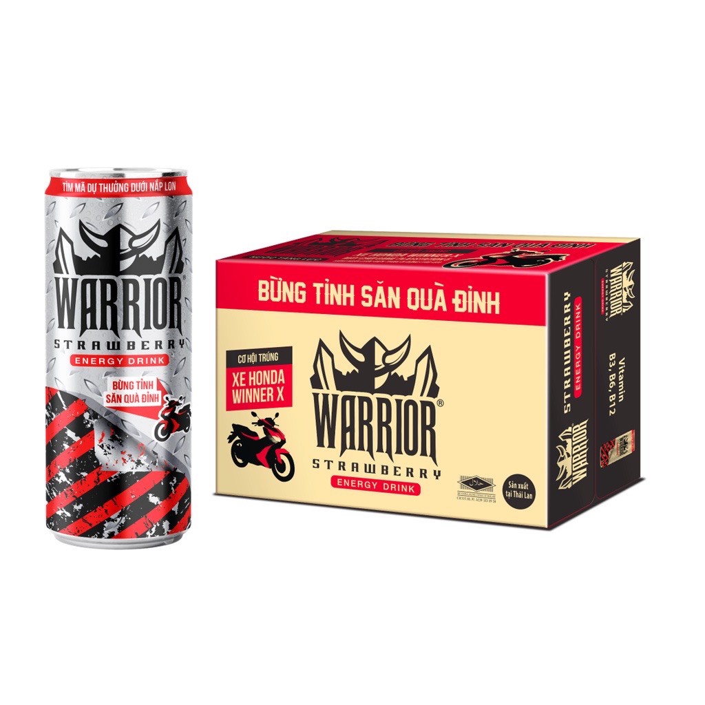 Nước Tăng Lực Warrior Vị Dâu Lon 325ml Thùng 24 Lon PHIÊN BẢN ĐẶC BIỆT ...