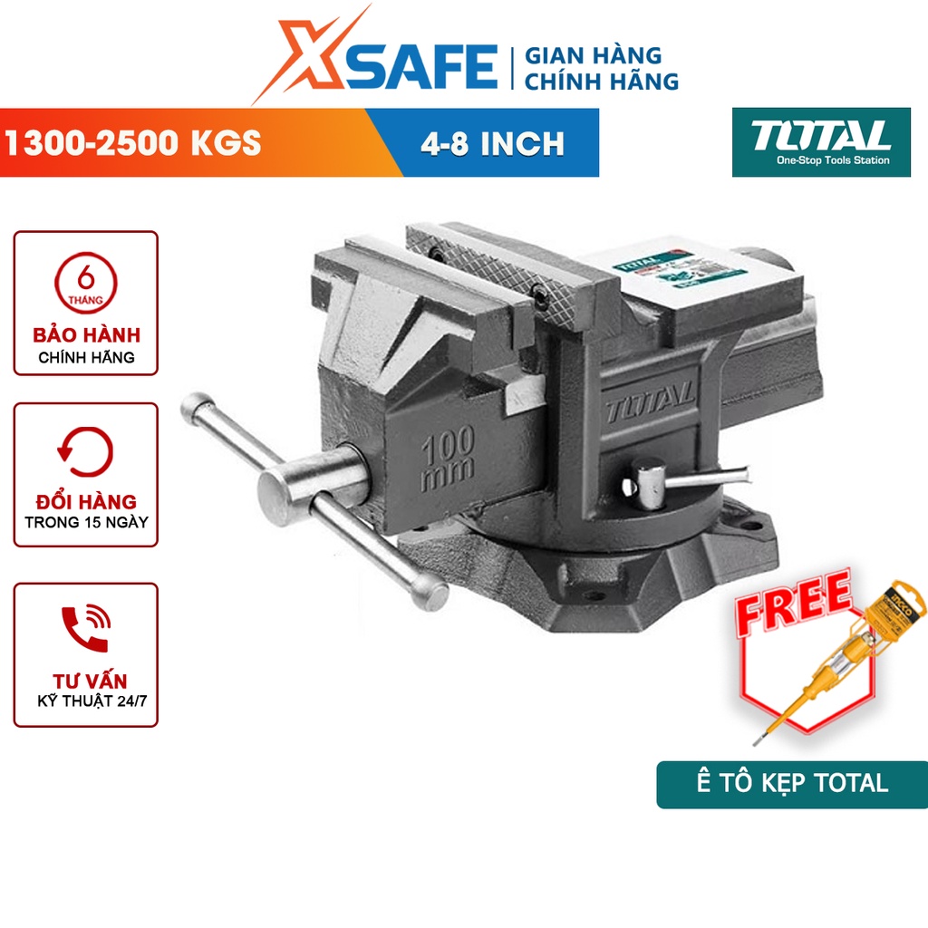 Ê tô kẹp TOTAL THT6146-THT6166-THT6186 Ê tô cơ khí kích thước đế xoay 4 ...