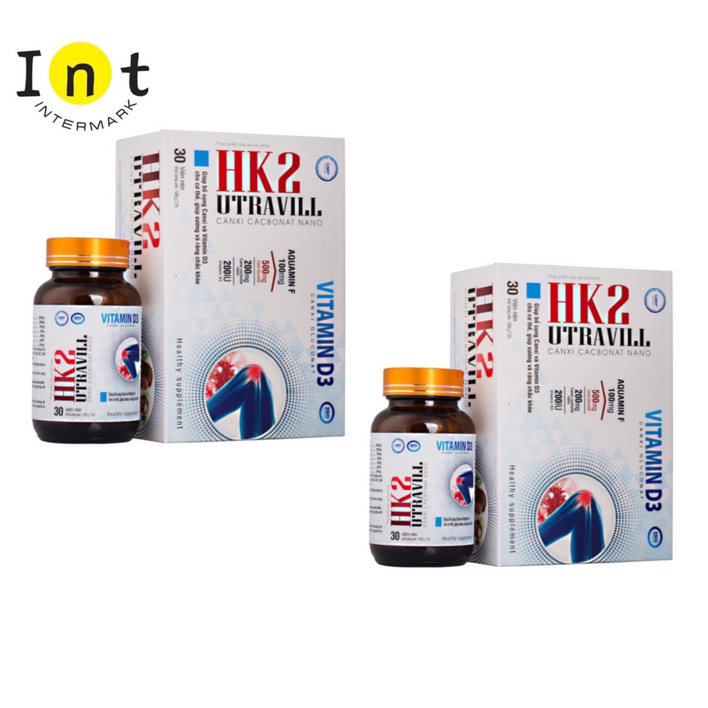 Combo 2 Hộp Canxi Hk2 Utravill Hoàng Kim Bổ Sung Canxi Và Vitamin D3 ...