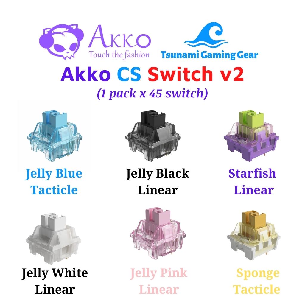 Bộ Switch Akko CS Jelly Black/ Jelly Blue/ Jelly Pink/ Jelly White/ Sponge/ Starfish - Hàng ...