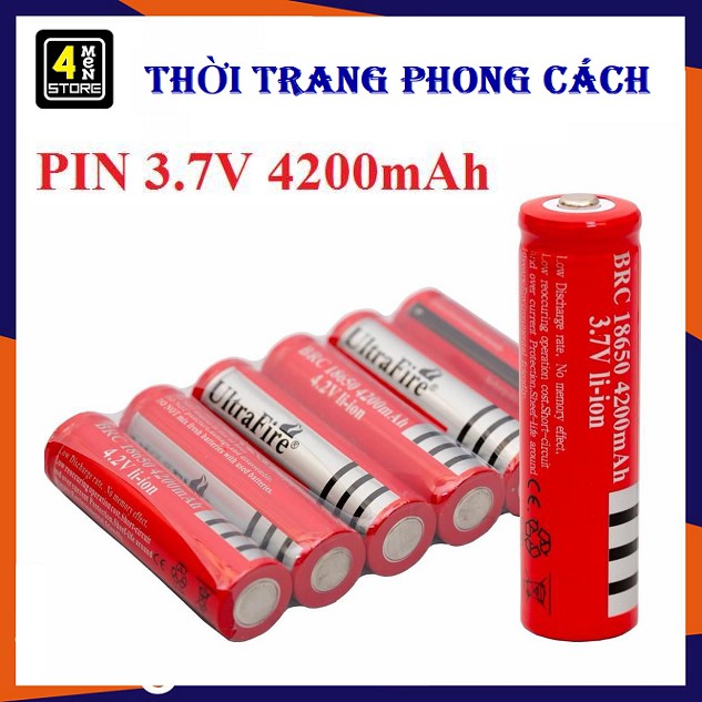 Pin Cell 18650 3,7v - Pin cell Đỏ Sạc Dành Cho Quạt Mini 3 Tốc Độ ...