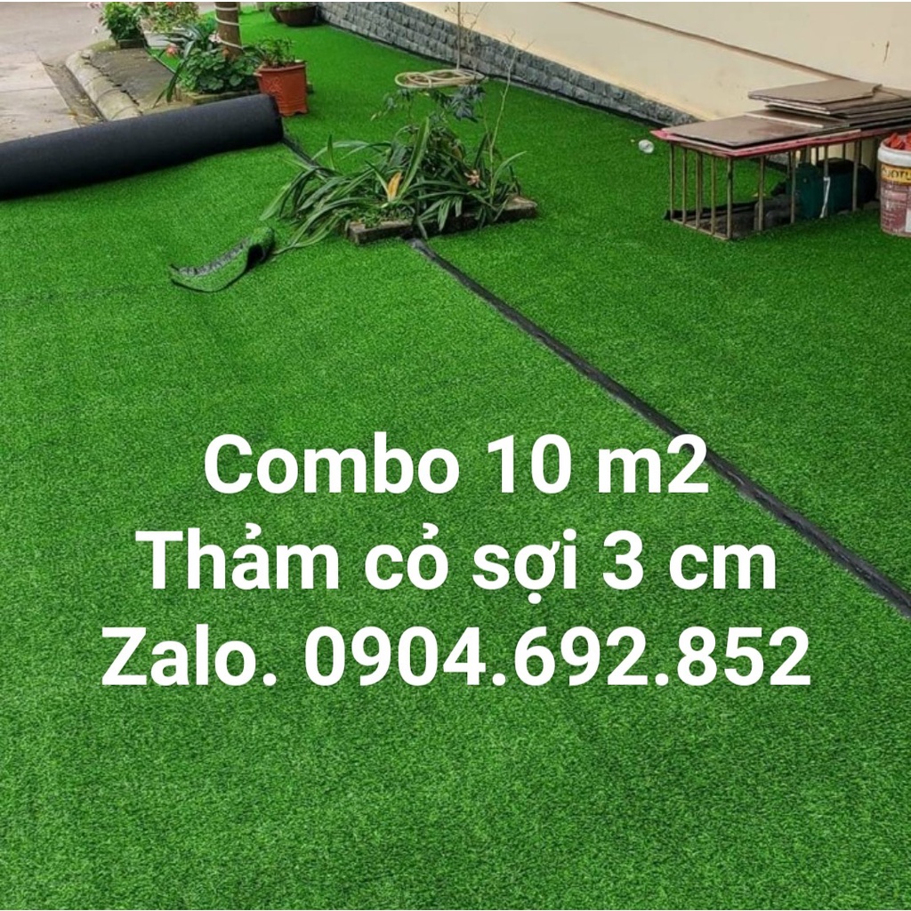 10 mét vuông thảm cỏ nhân tạo 3cm - Khổ 2mx5m - Hàng loại 1 đế bạt không bụi đen | Shopee Việt Nam