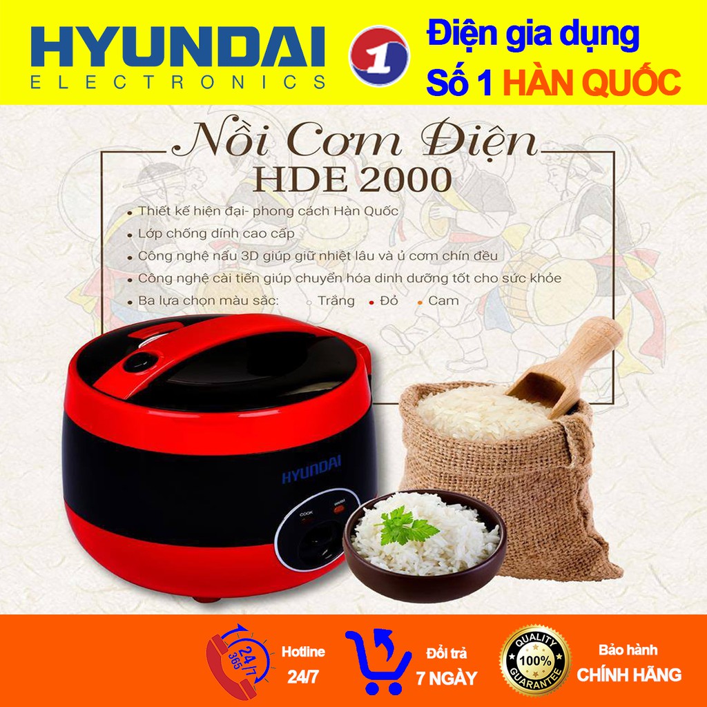 [HDEO] Nồi Cơm Điện Cơ [Chính Hãng] Hyundai Hàn Quốc HDE 2000R Công ...