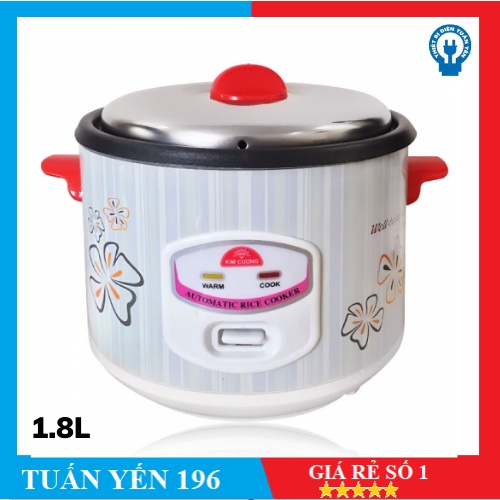 [HỎA TỐC 1H] Nồi Cơm Điện 1.8 Lít Kim Cương Nắp Rời KC 1.8L - Hàng Chính Hãng (Bảo Hành 12 Tháng ...