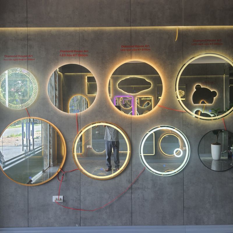 Gương tròn Led Bỉ AGC Diamond House Mirror D60 - D50 - D40 | Shopee ...