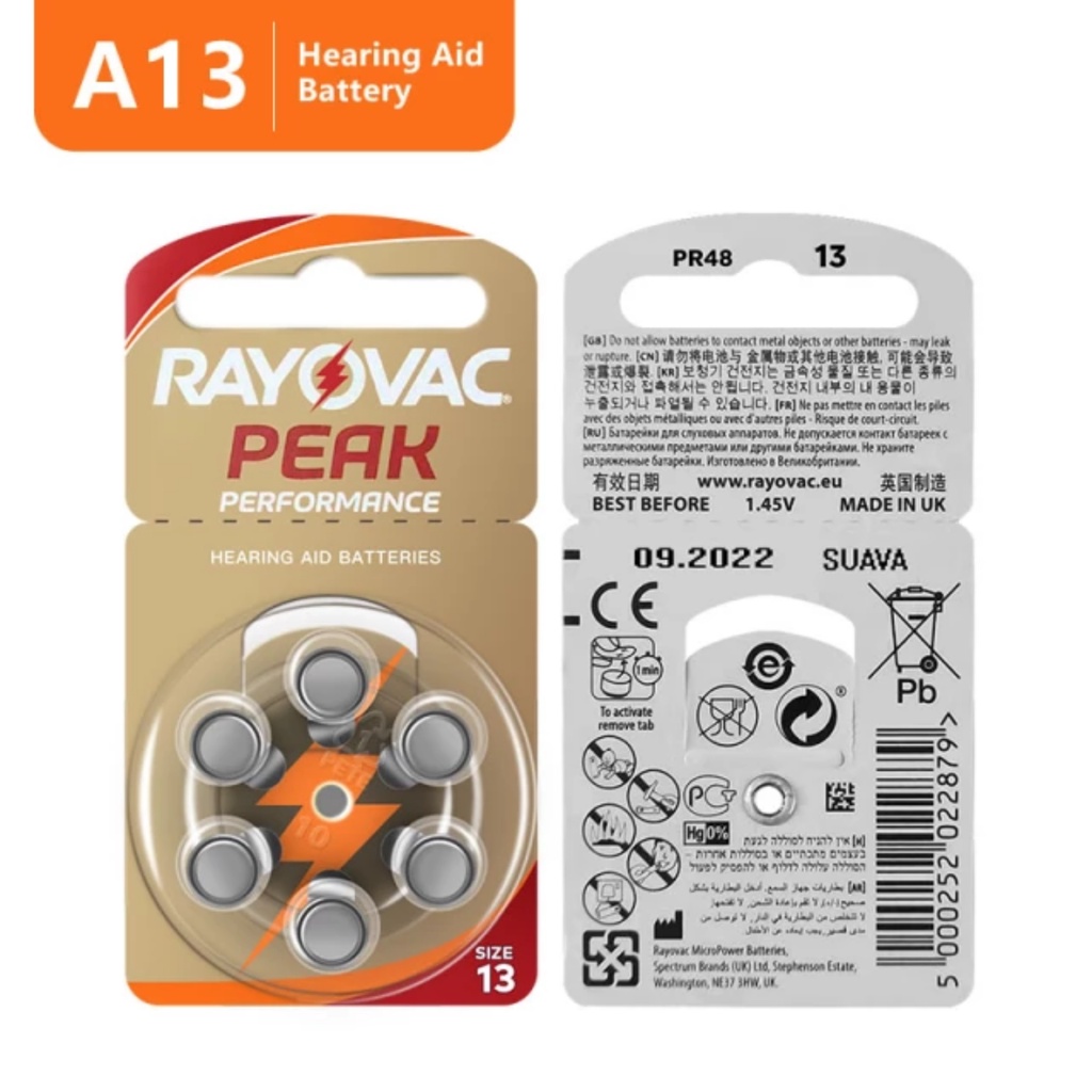 Pin PR48 size 13 màu cam Rayovac dùng cho máy trợ thính | Shopee Việt Nam