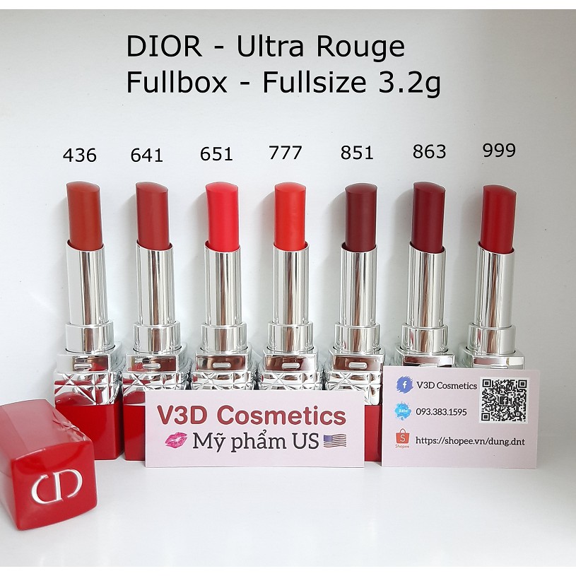 Son DIOR - Ultra Rouge (Fullbox-Fullsize 3.2g) | Shopee Việt Nam