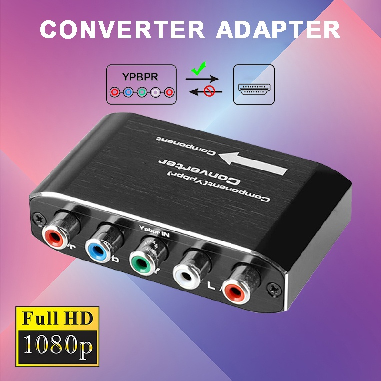 Component RGB RCA VGA to HDMI AV Converter Adapter Box for VHS DVD PS2 ...