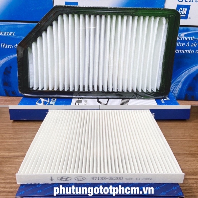 Combo Lọc gió động cơ + máy lạnh Kia Rio (97133-2E200, 28113-1R100 ...