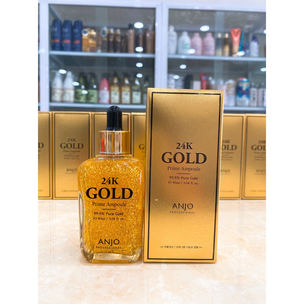 (90ml) Tinh Chất Serum Vàng 24k GOLD PRIME AMPOULE 99.9% PURE GOLD ANJO ...