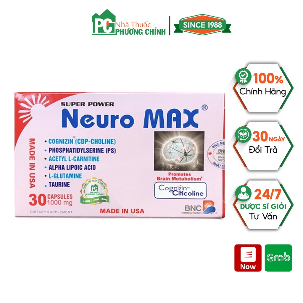 Viên Uống Hỗ Trợ Phục Hồi Chức Năng Não Super Power Neuro Max Hộp 30 ...