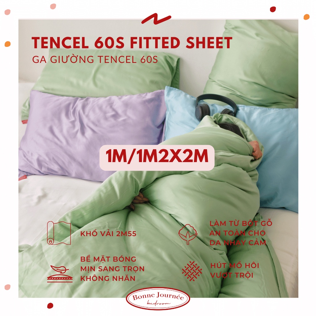 (TENCEL 60S) GA GIƯỜNG 1M/1M2X2M lụa Tencel 60s cao cấp phù hợp cho da ...