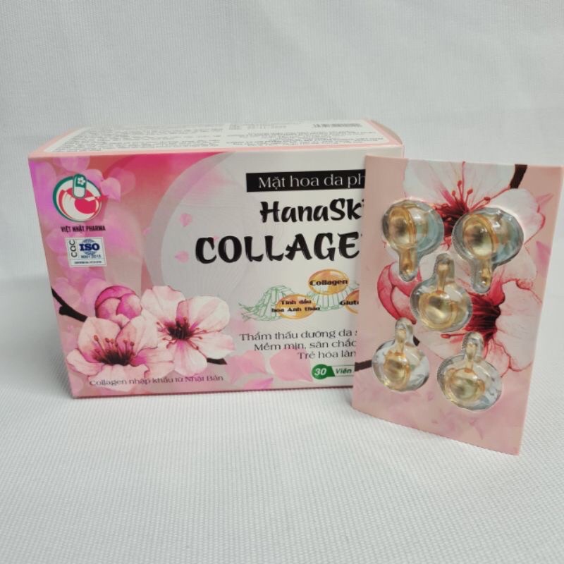 Viên bôi dưỡng da Collagen Hana Skin Collagen Mặt Hoa Da Phấn – hộp 30 ...