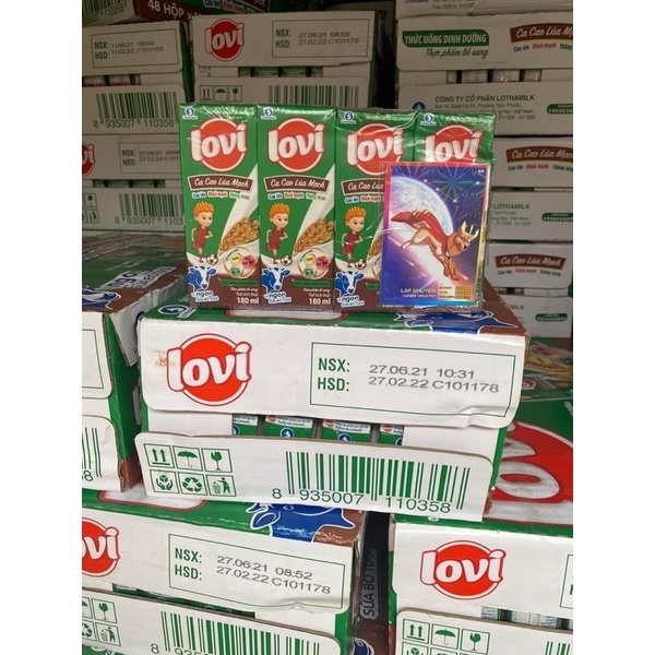 Sữa LOVI cacao lúa mạch hộp 180ml - sản phẩm của công ty Long Thành Đồng Nai | Shopee Việt Nam