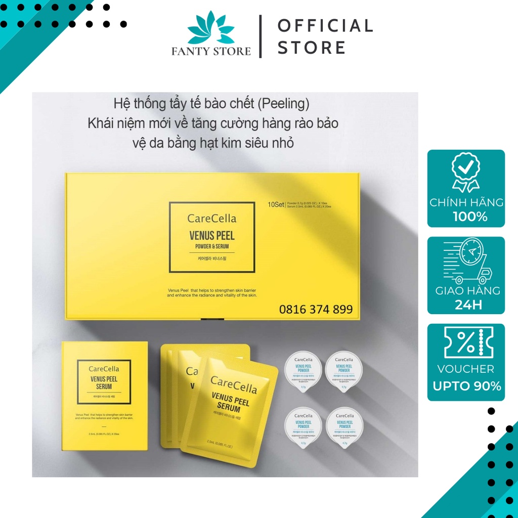 Vi kim tảo biển sinh học tinh khiết Carecella Venus Peel - 1 Set ...