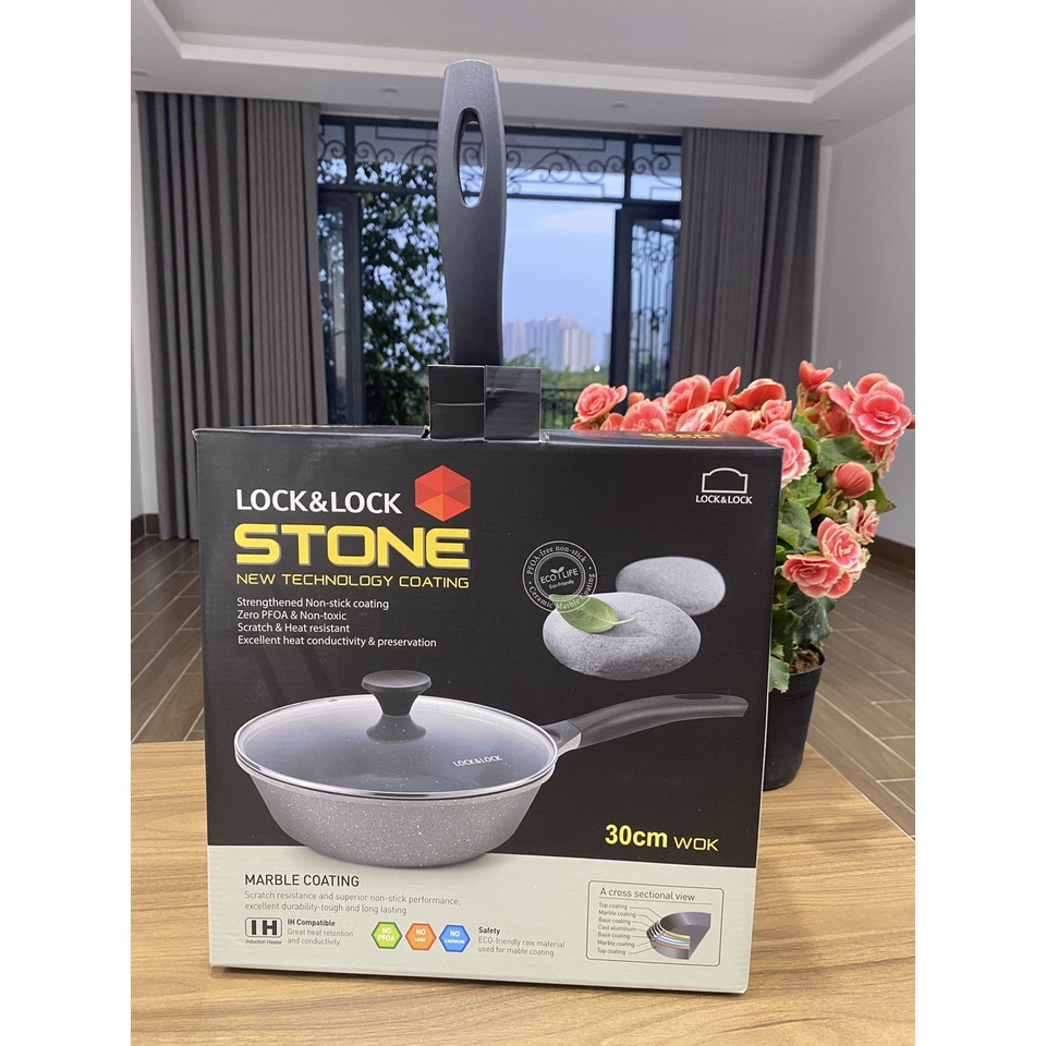 CHẢO ĐÁ CAO CẤP LOCK&LOCK STONE LCA6285D (28CM), LCA6305D(SIZE 30) DÙNG ...