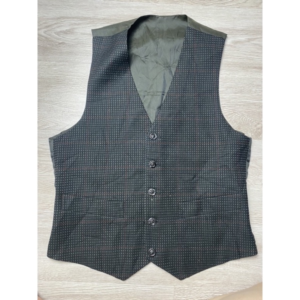Áo Vest Ghile / Waistcoat Đen Kẻ Sọc Seconhand (2hand) | Shopee Việt Nam