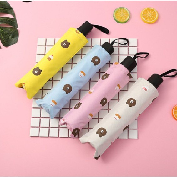 ô che mưa che nắng hình gấu chống tia uv vải dù sịn Chiếc ô dễ dàng gấp ...