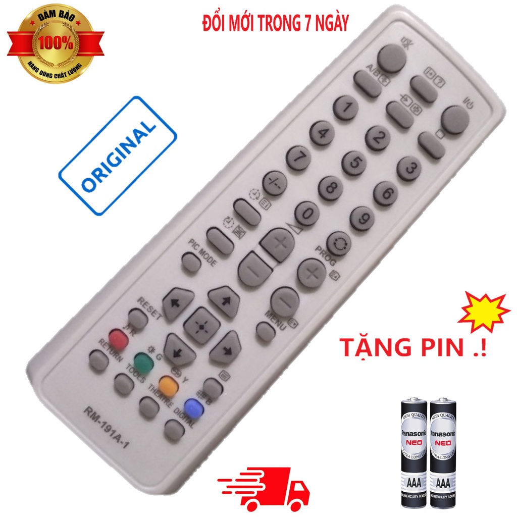 Điều khiển tivi Sony đa năng RM - 191A-1 tương thích các đời tivi cổ màn hình dày- Fullbox 100% ...
