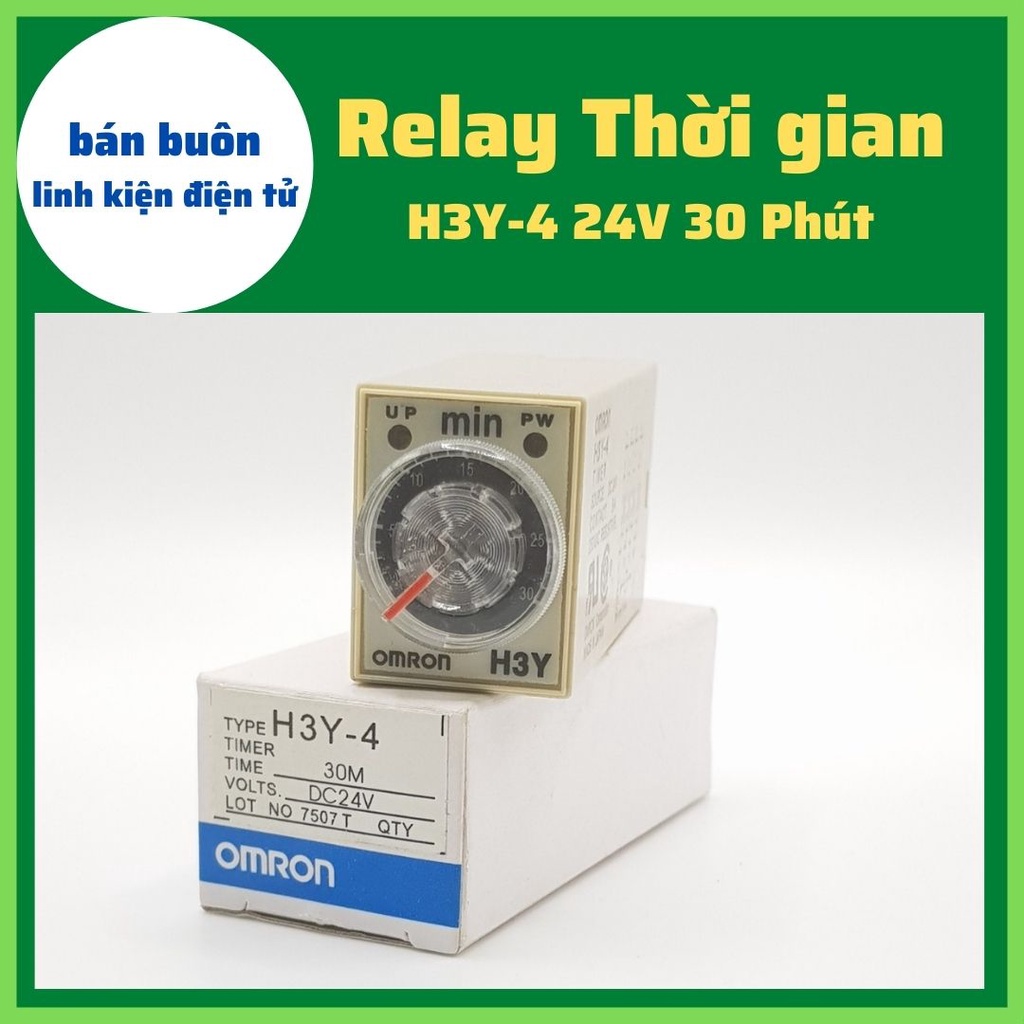 Rơ le 24V 30 Phút, Relay thời Gian Timer Omron H3Y-4 14P 24V, H3Y-4, rơ le thời gian | Shopee ...