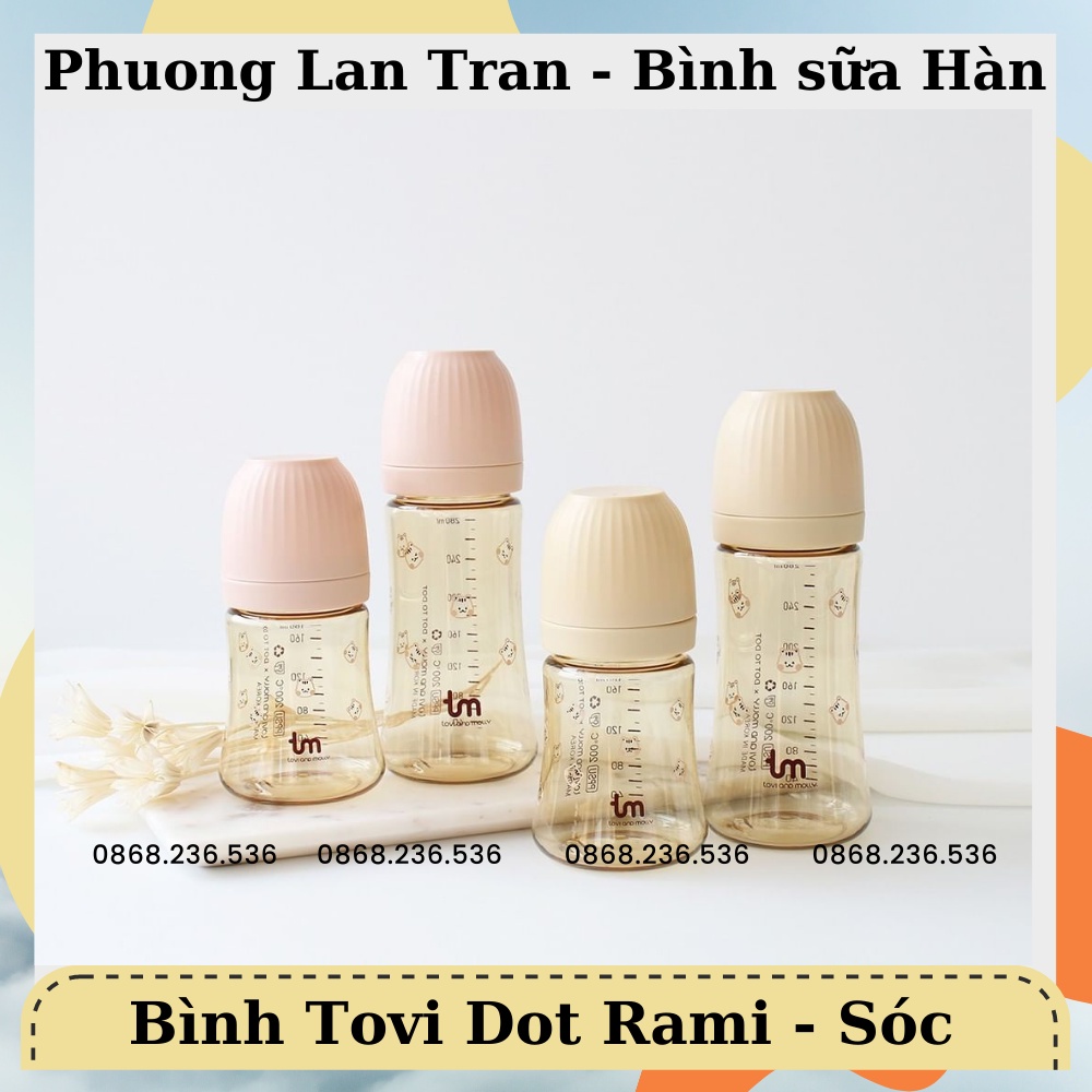 Bình SÓC Tovi and Molly Dot Rami nội địa Hàn Quốc size 180ml 280ml PPSU | Shopee Việt Nam